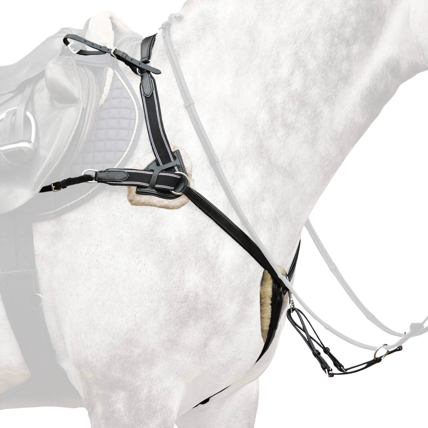 Bridlery 5-Point Breastplate Dynamic with Lamb Skin Padding | FUNDIS Equestrian