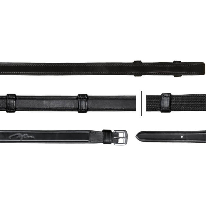 Dyon Hunter Zügel mit Lederstegen NEC 16 mm ohne Martingalstopper ...