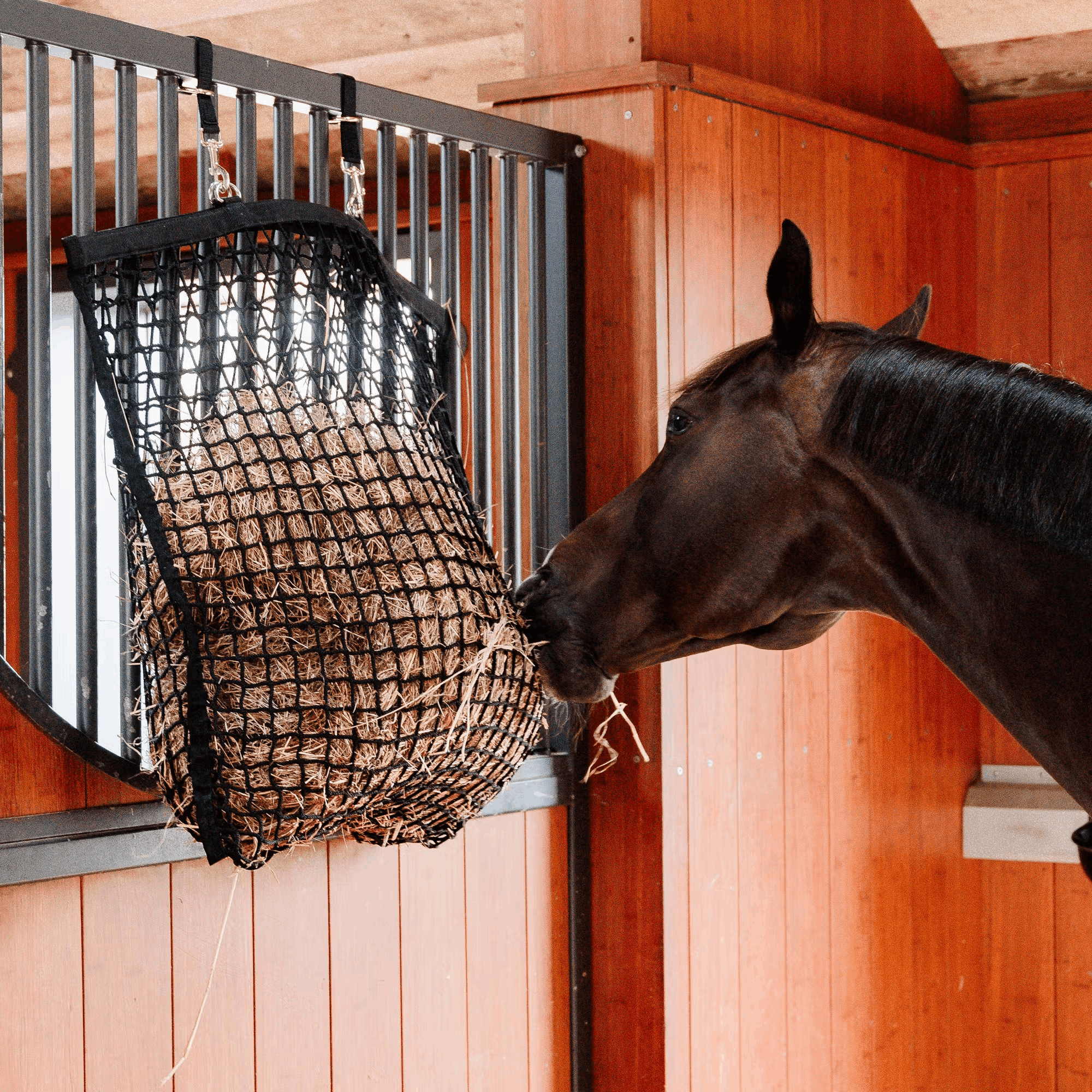 Grooming Deluxe Square Hay Net with Filling Aid 4,5 cm | FUNDIS Equestrian